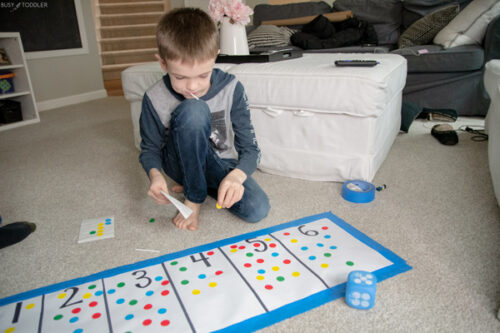 Roll and Dot Preschool Math Activity - Busy Toddler