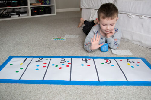 Roll and Dot Preschool Math Activity - Busy Toddler
