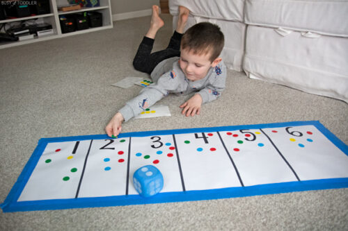 Roll and Dot Preschool Math Activity - Busy Toddler