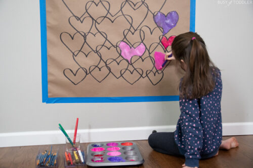 Valentine's Day Heart Art Activity (so cool!) - Busy Toddler