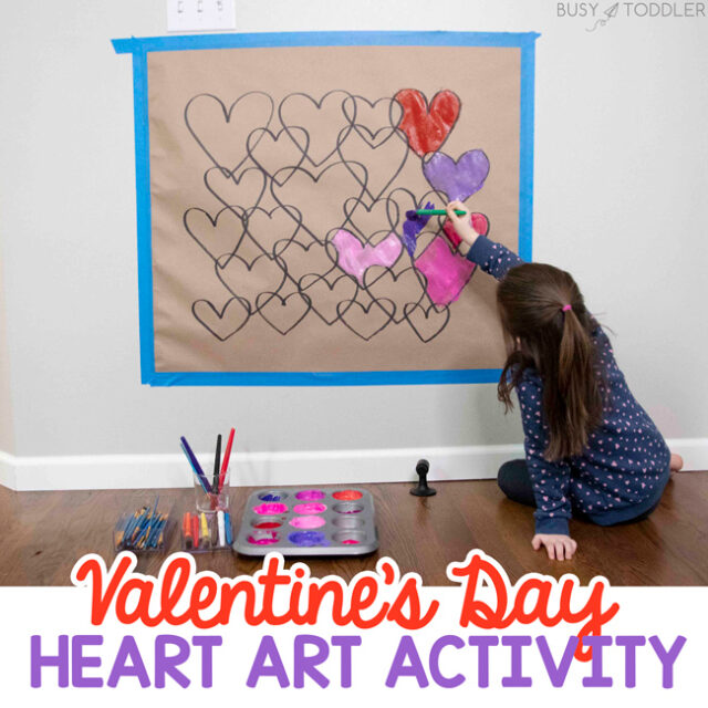 Valentine's Day Heart Art Activity (so cool!) - Busy Toddler