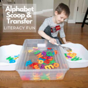 Alphabet Scoop and Transfer Literacy Activity - Busy Toddler