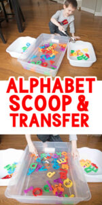 Alphabet Scoop and Transfer Literacy Activity - Busy Toddler
