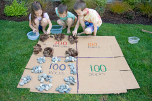 Counting to 100 Outdoor Math Activity - Busy Toddler
