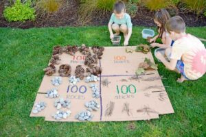 Counting to 100 Outdoor Math Activity - Busy Toddler