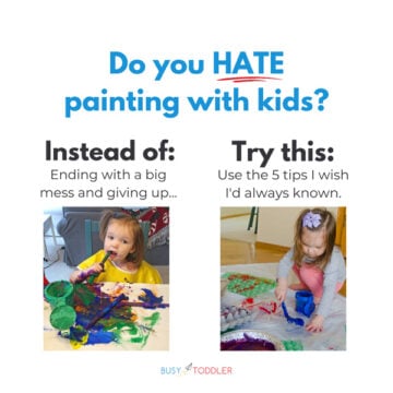 How to Paint with Kids (without a mess) - Busy Toddler