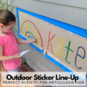 Outdoor Dot Sticker Line-Up (so fun!) - Busy Toddler