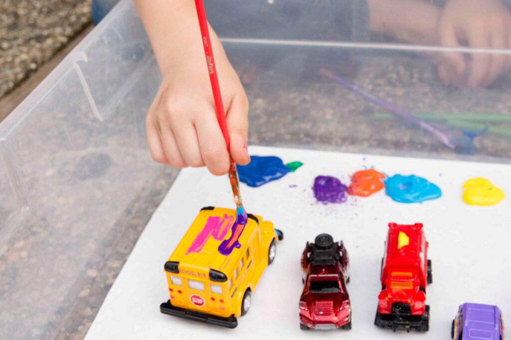 How to Paint with Kids (without a mess) - Busy Toddler