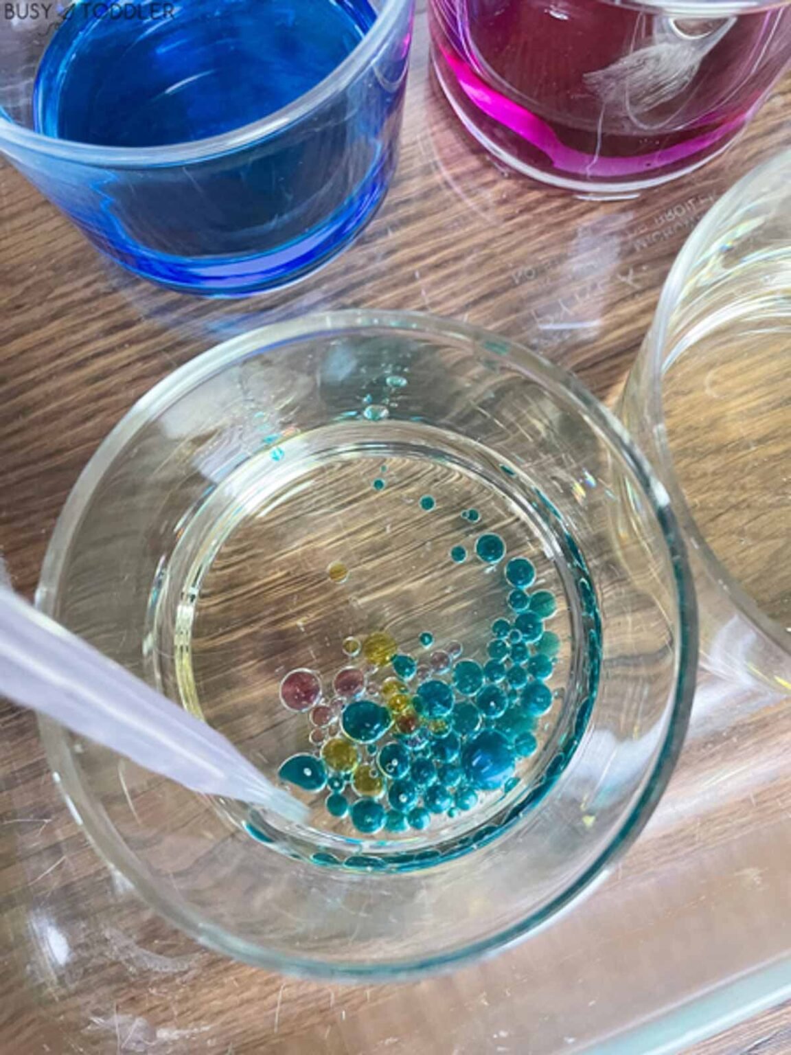 Oil and Water Science Experiment - Busy Toddler