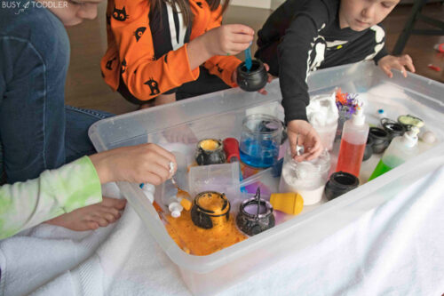 Halloween Potions Bin: Science Activity for Kids - Busy Toddler