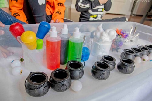 Halloween Potions Bin: Science Activity for Kids - Busy Toddler