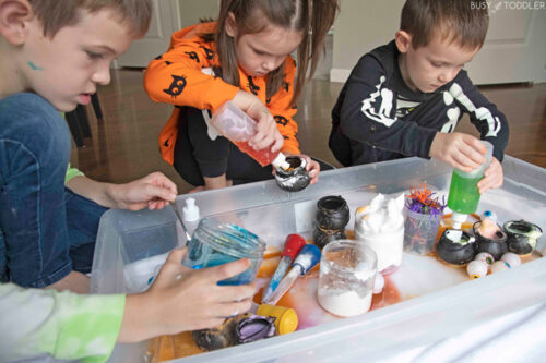 Halloween Potions Bin: Science Activity for Kids - Busy Toddler