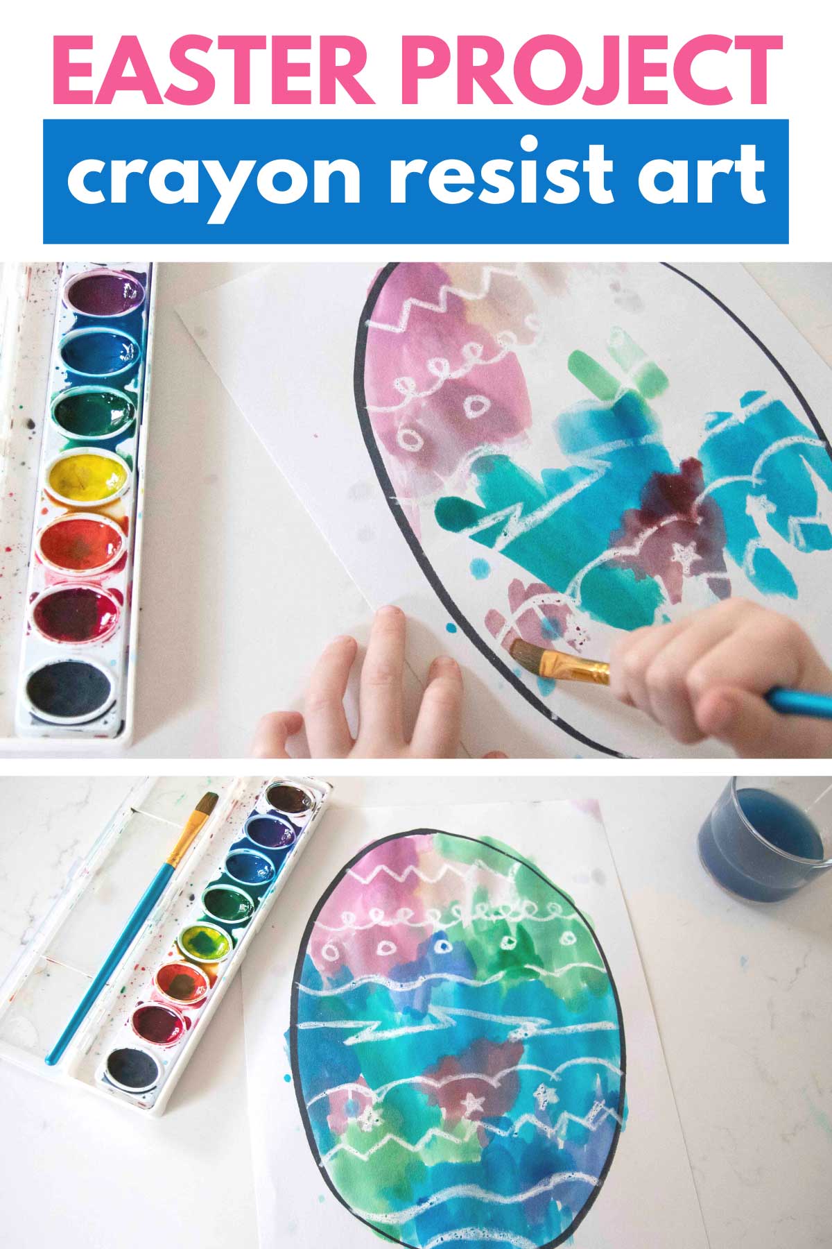 Easter Crayon Resist Art Activity - Busy Toddler