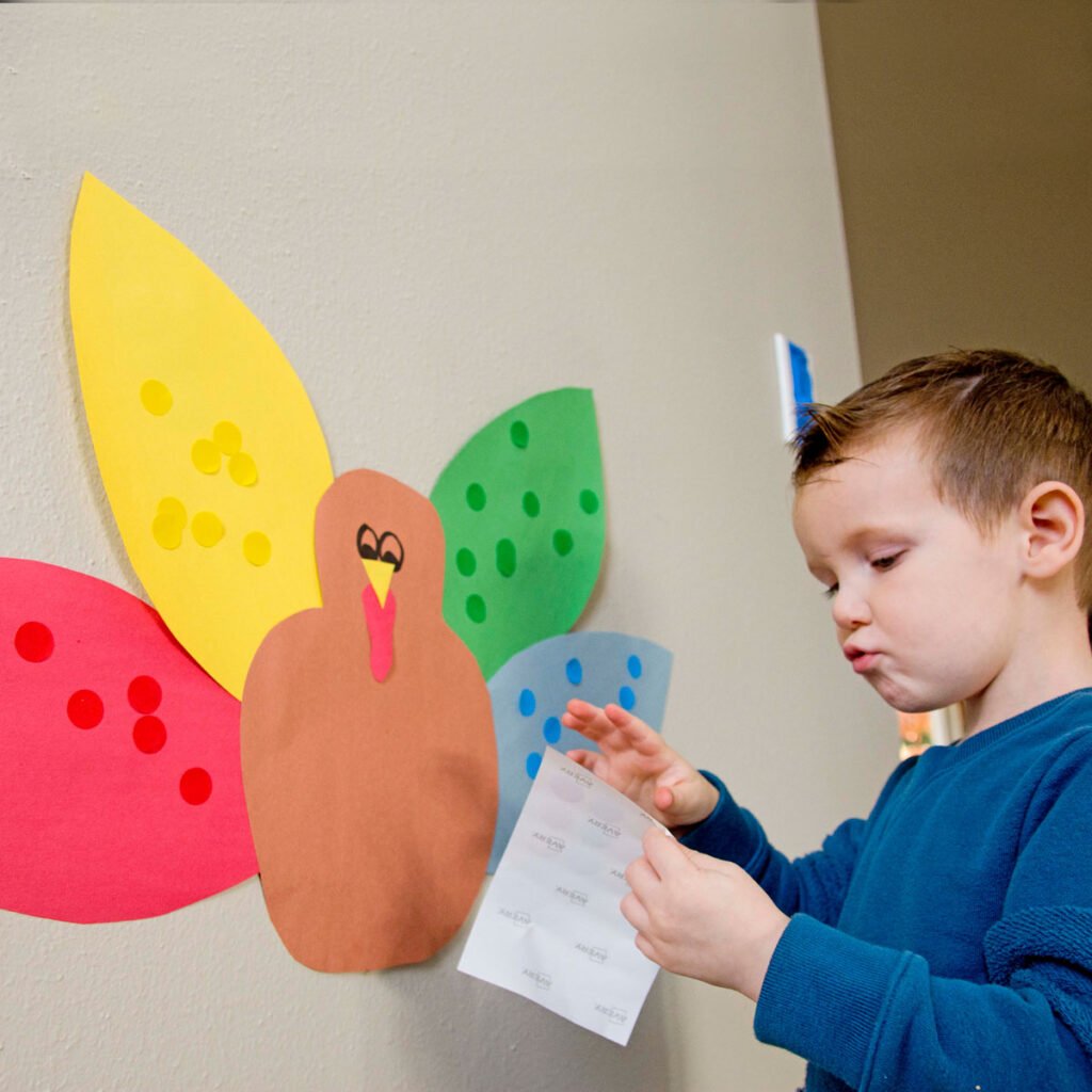 Turkey Sticker Sort - Busy Toddler