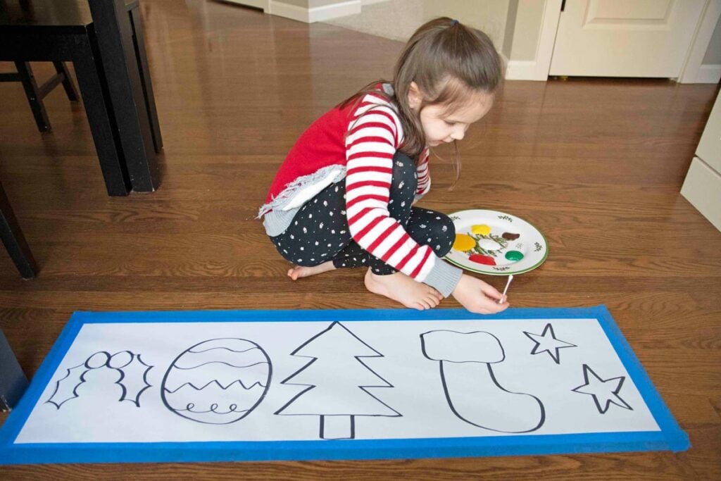 Easy Christmas Q-Tip Painting - Busy Toddler