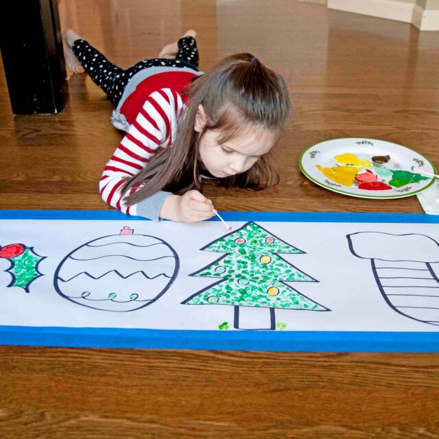 Easy Christmas Q-Tip Painting - Busy Toddler