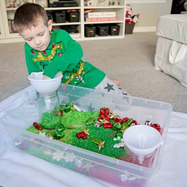 Christmas Sensory Bin - Busy Toddler
