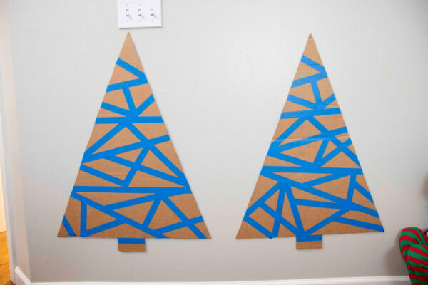 Tape Resist Christmas Trees - Busy Toddler