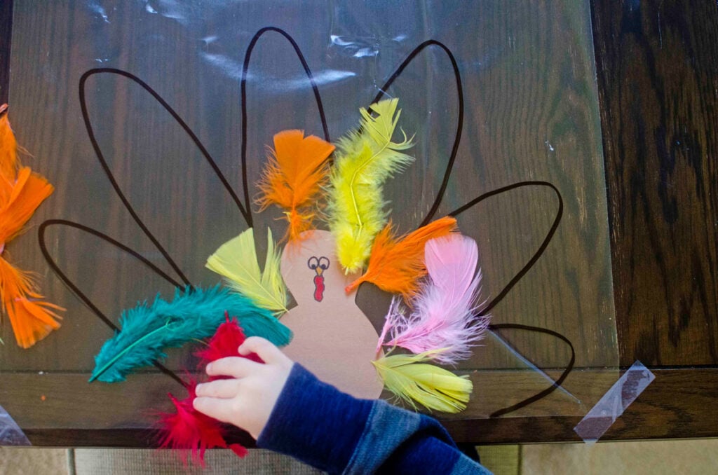 Sticky Turkey Art Project - Busy Toddler