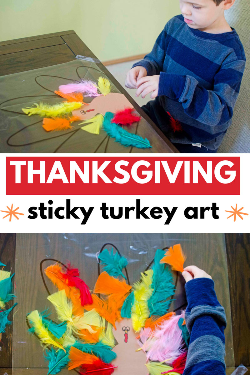 Sticky Turkey Art Project - Busy Toddler