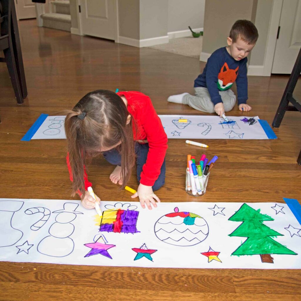 Giant Christmas Art Activity - Busy Toddler
