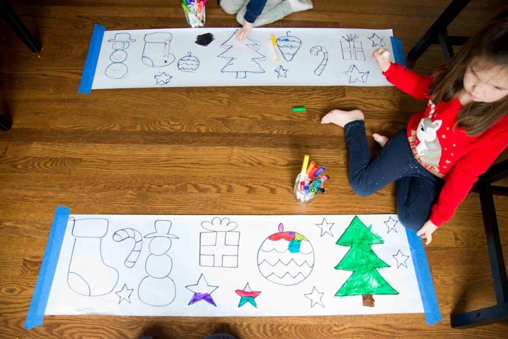 Giant Christmas Art Activity - Busy Toddler