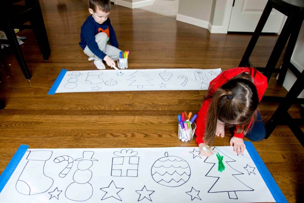 Giant Christmas Art Activity - Busy Toddler