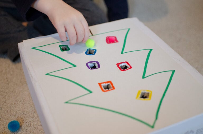 Christmas Pom Pom Push - Busy Toddler