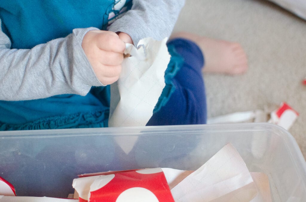 Ripping Paper Christmas Activity - Busy Toddler