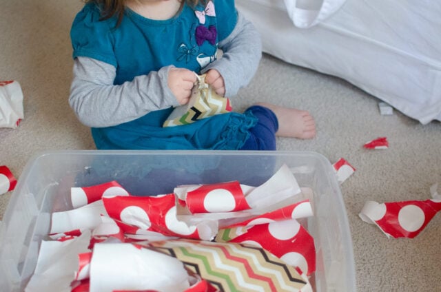 Ripping Paper Christmas Activity - Busy Toddler