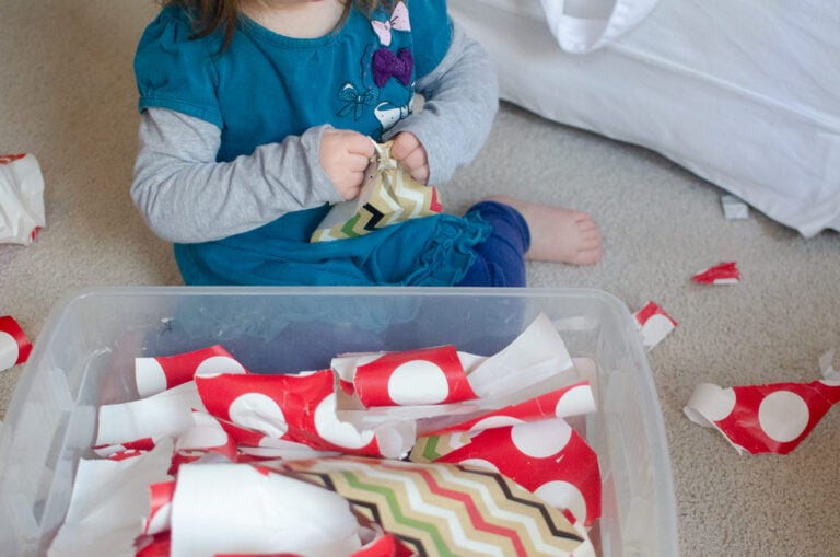 Ripping Paper Christmas Activity - Busy Toddler