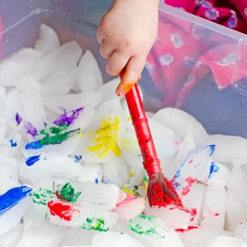 Painting Ice Cubes Activity - Busy Toddler