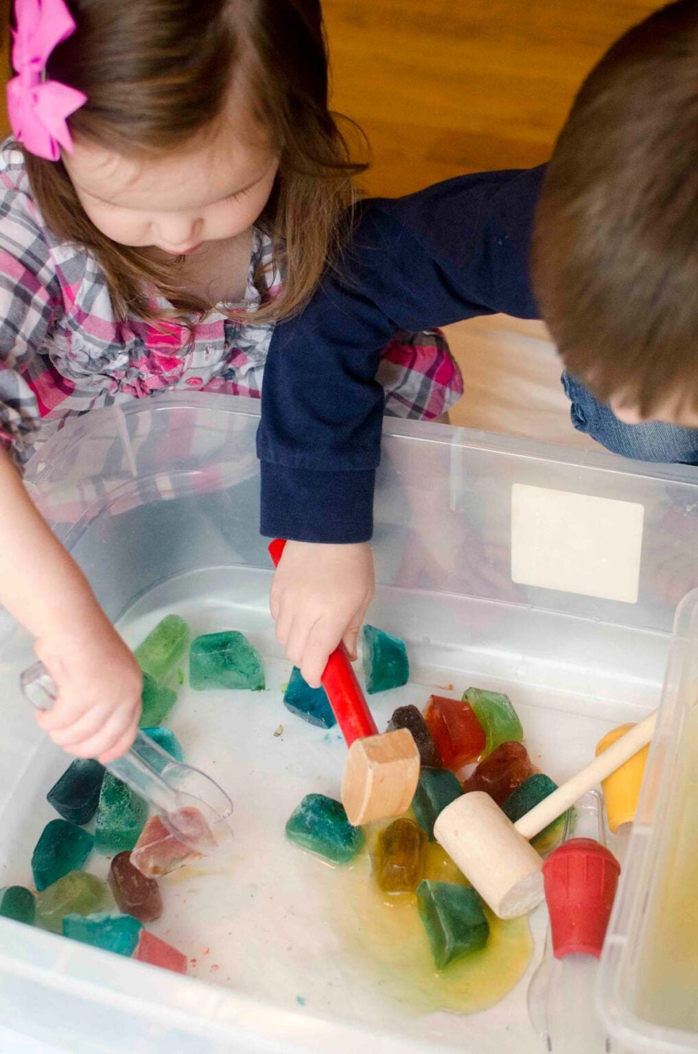 Rainbow Ice Science Activity - Busy Toddler