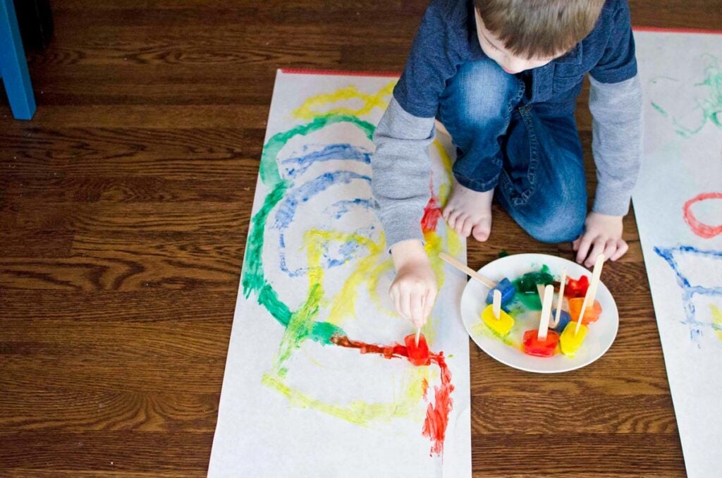 Frozen Paint: Process Art Activity - Busy Toddler
