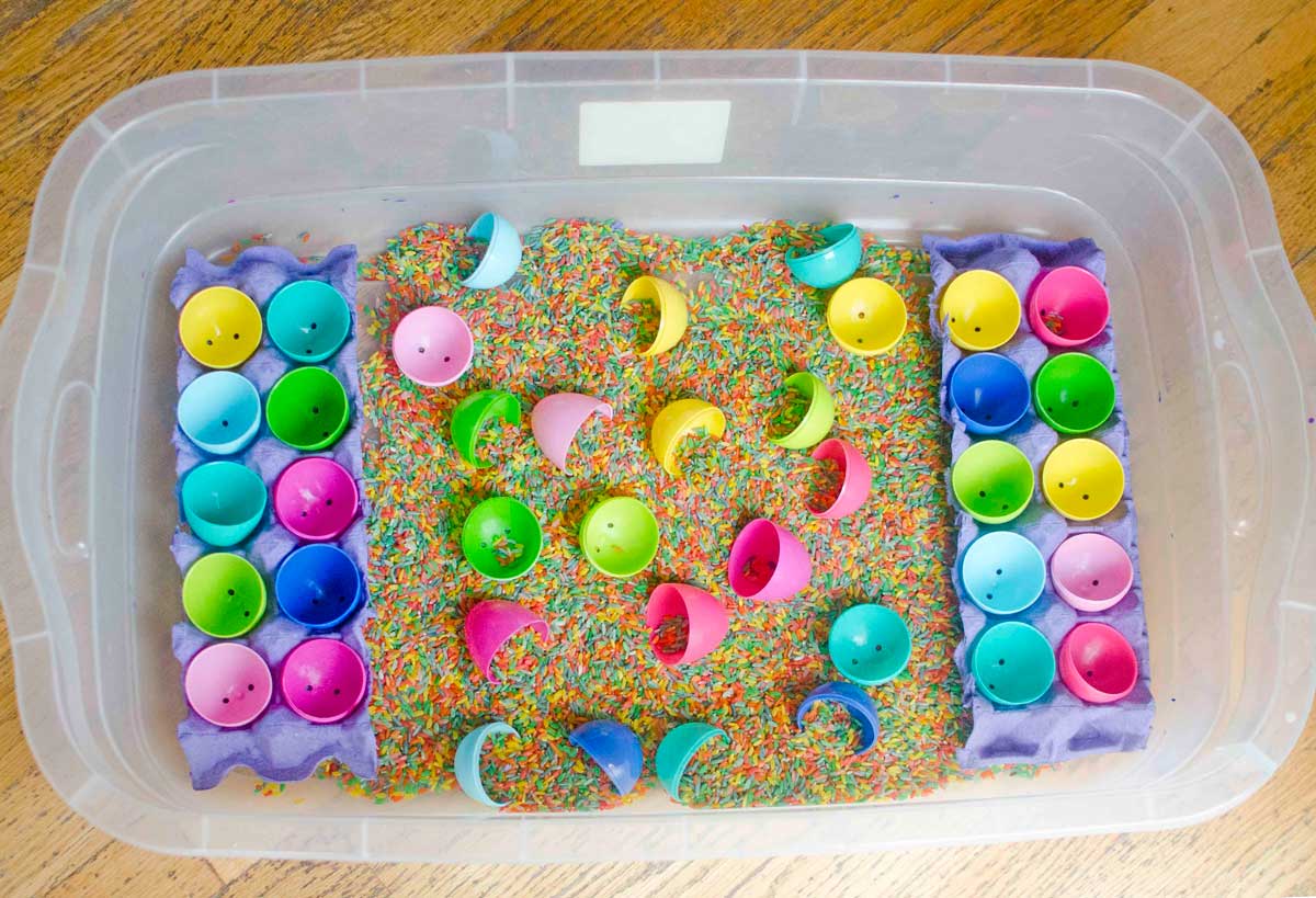 Easter Sensory Bin - Busy Toddler