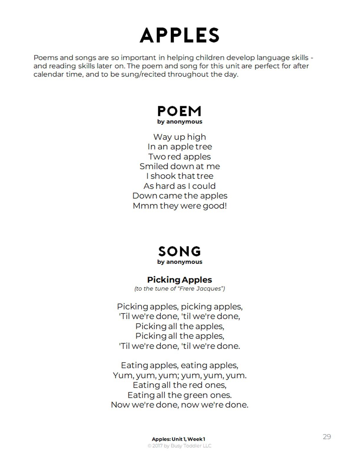 Playing Preschool Unit 1 Apples - Busy Toddler