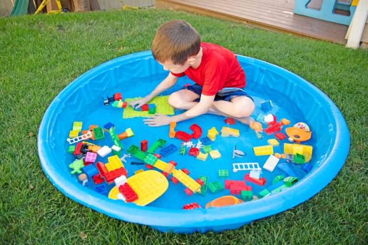 LEGO Pool Outdoor Activity - Busy Toddler