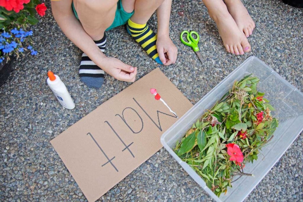 Easy Nature Name Collages - Busy Toddler