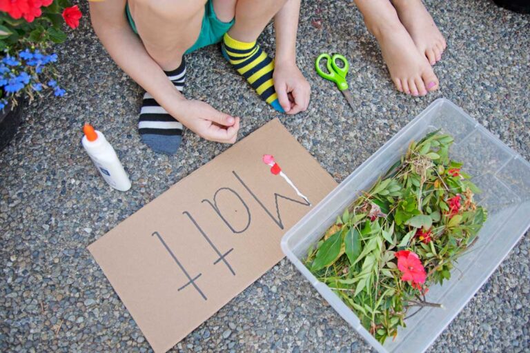 Easy Nature Name Collages - Busy Toddler