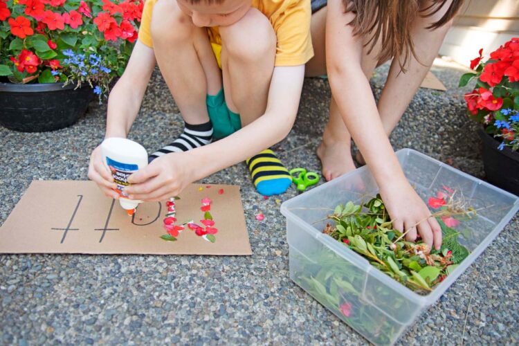 Easy Nature Name Collages - Busy Toddler