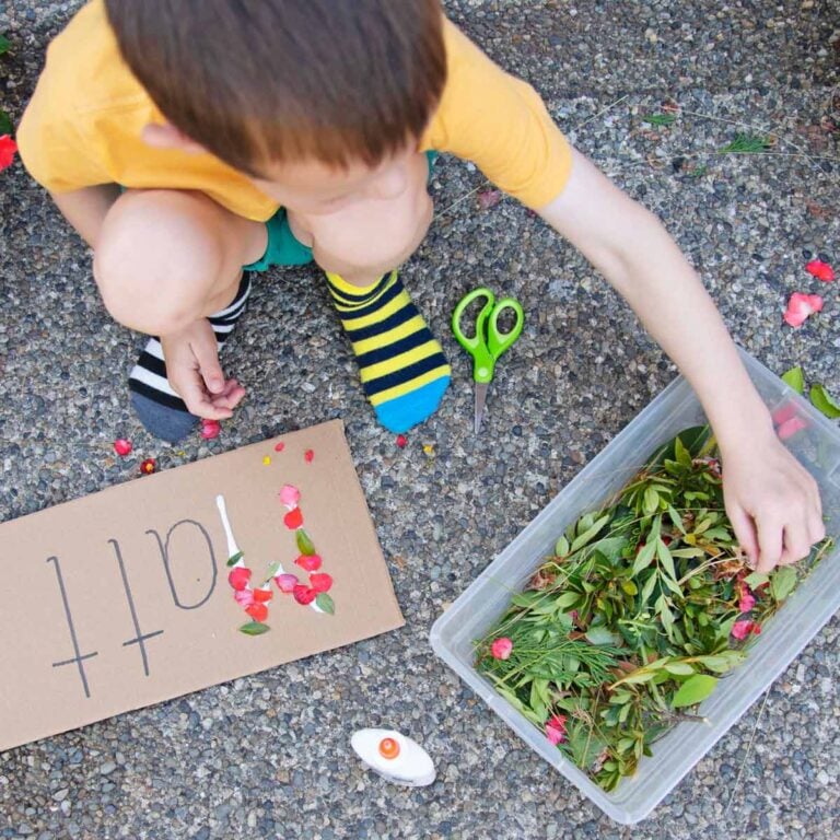 Easy Nature Name Collages - Busy Toddler