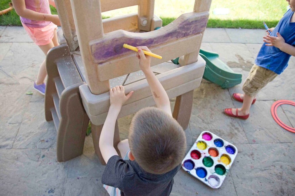 Outdoor Toy Paint: A Summer Activity - Busy Toddler