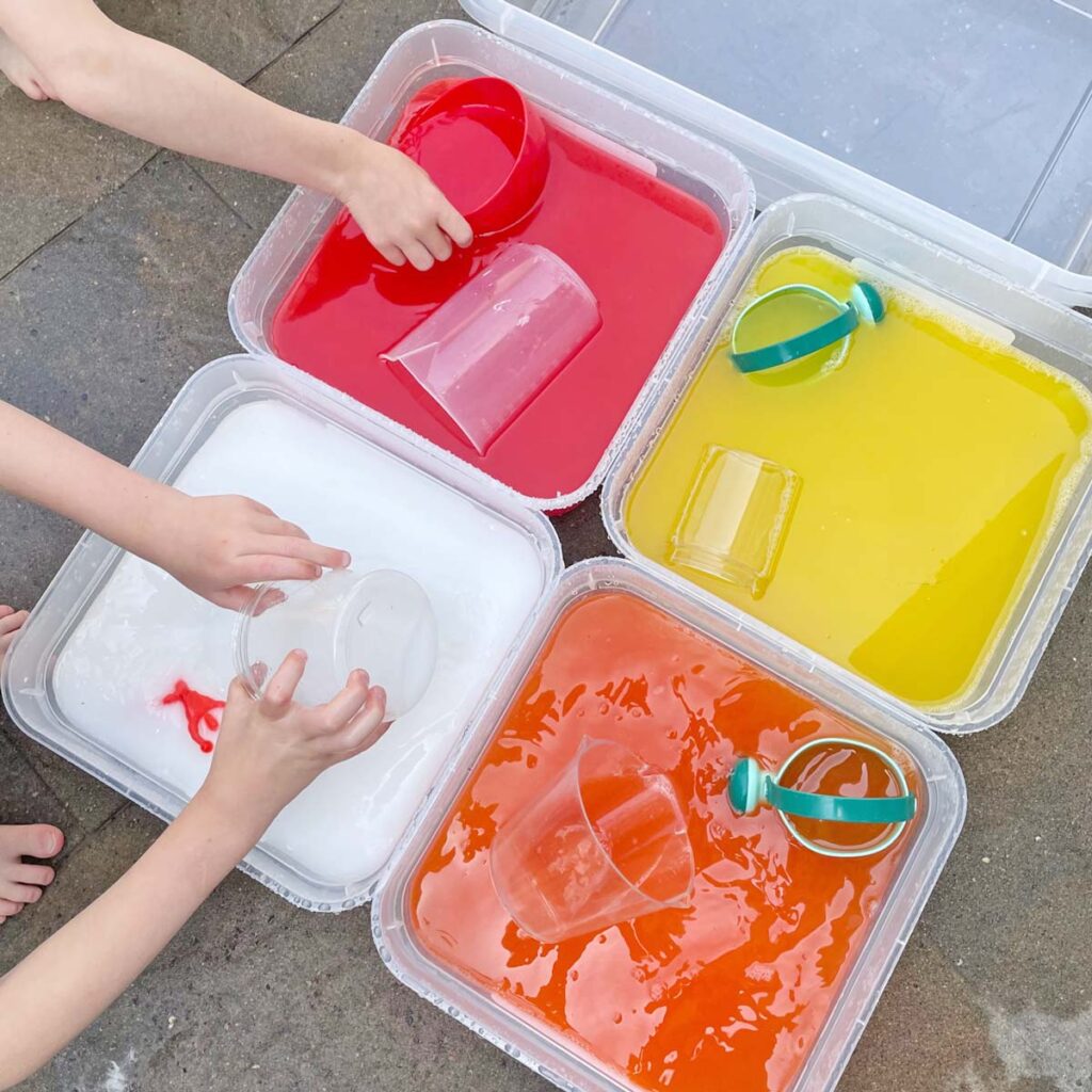 Outdoor Colored Water Station - Busy Toddler