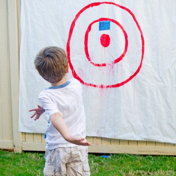 Sponge Targets Outdoor Activity - Busy Toddler