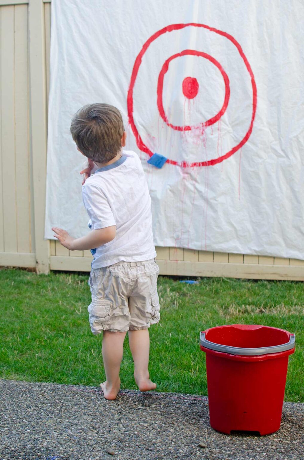 Sponge Targets Outdoor Activity - Busy Toddler