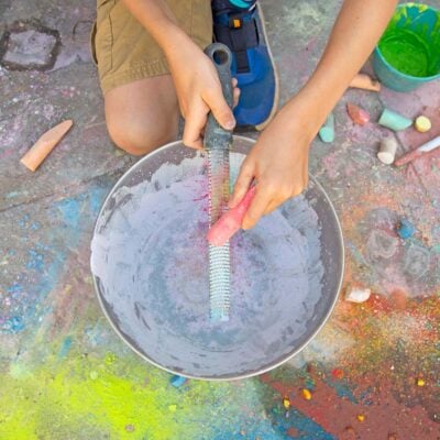 Chalk Paint Outdoor Art - Busy Toddler