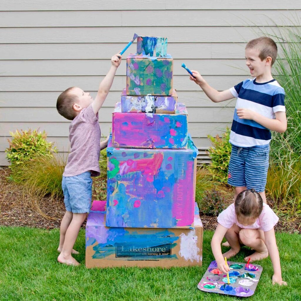 Painted Box Cake Activity - Busy Toddler
