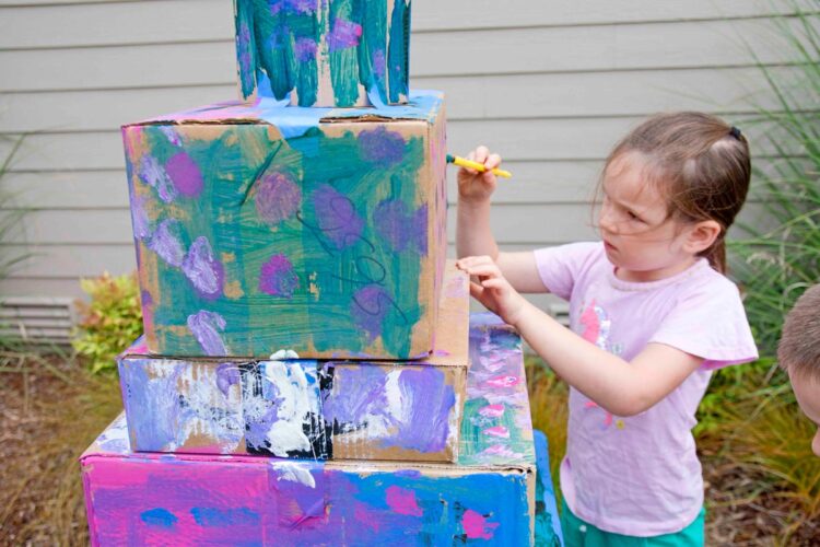 Painted Box Cake Activity - Busy Toddler