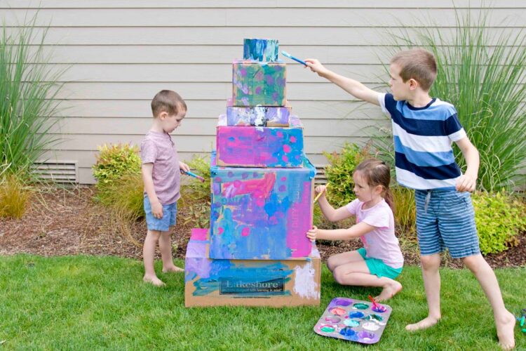 Painted Box Cake Activity - Busy Toddler