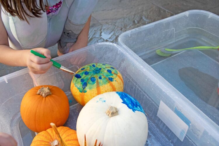 Pumpkin Paint and Wash Station - Busy Toddler